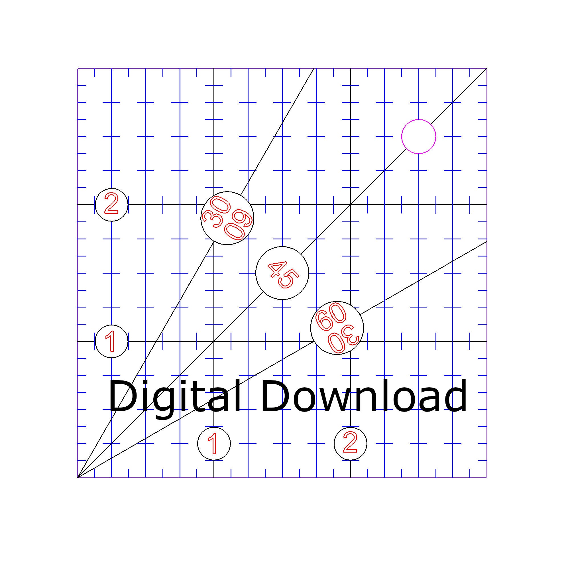 Digital Pack of 4 Laser Cut Acrylic Square Sewing Rulers 3x3, 4x4, 5x5 ...
