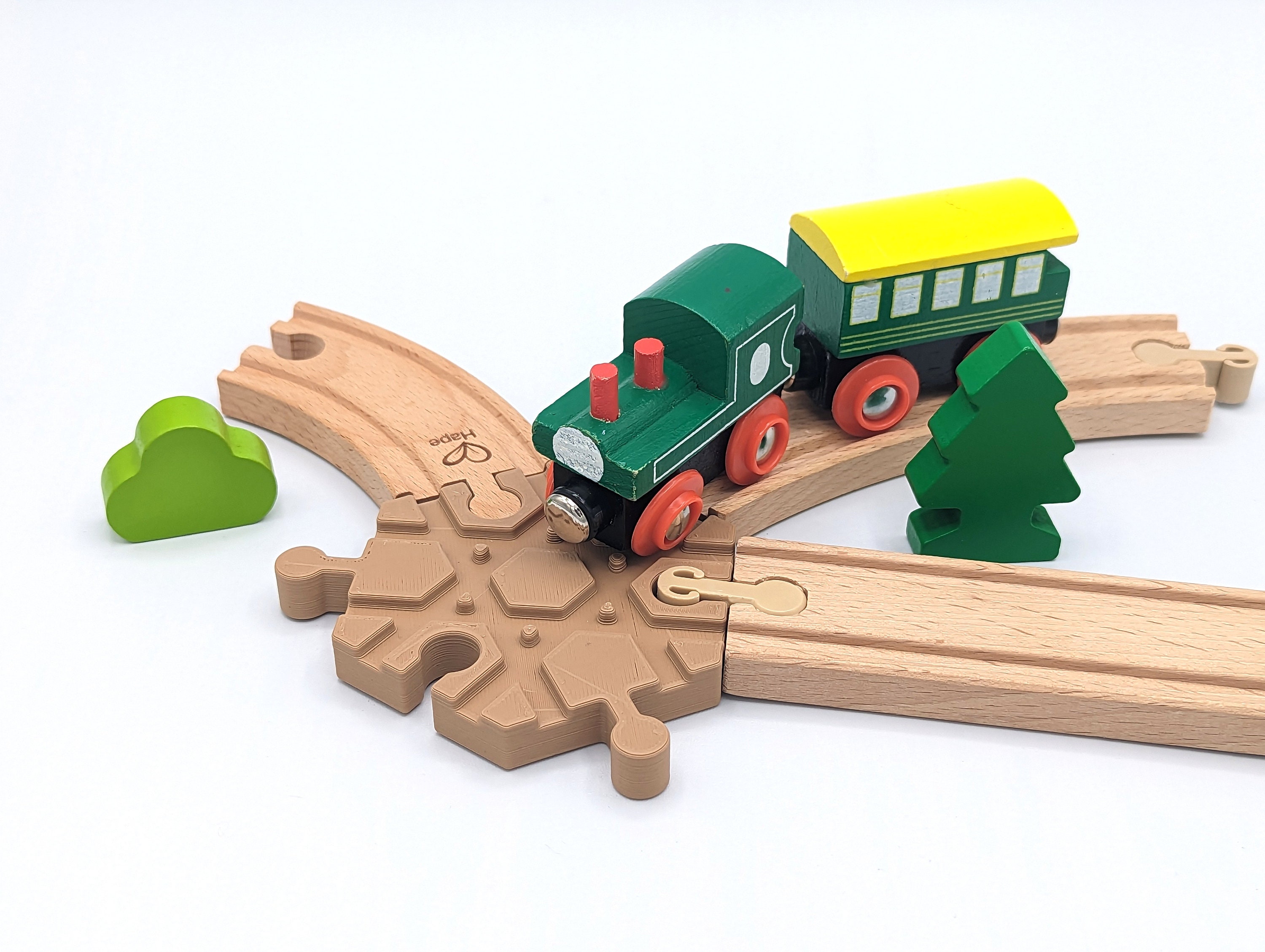 6-way Crossing 3D Printed Wooden Train Track Compatible With Brio and ...