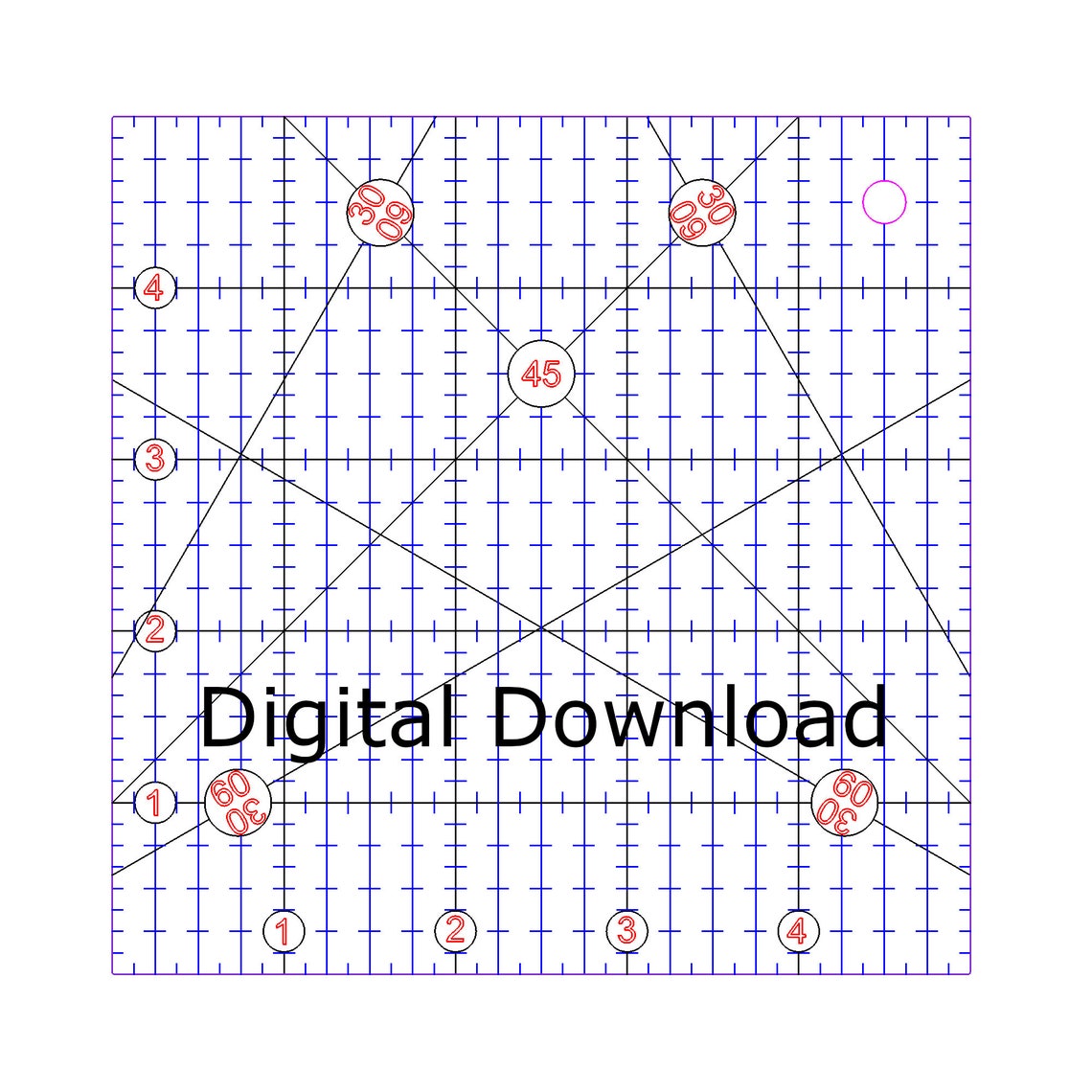 Digital Pack of 4 Laser Cut Acrylic Square Sewing Rulers 3x3, 4x4, 5x5 ...