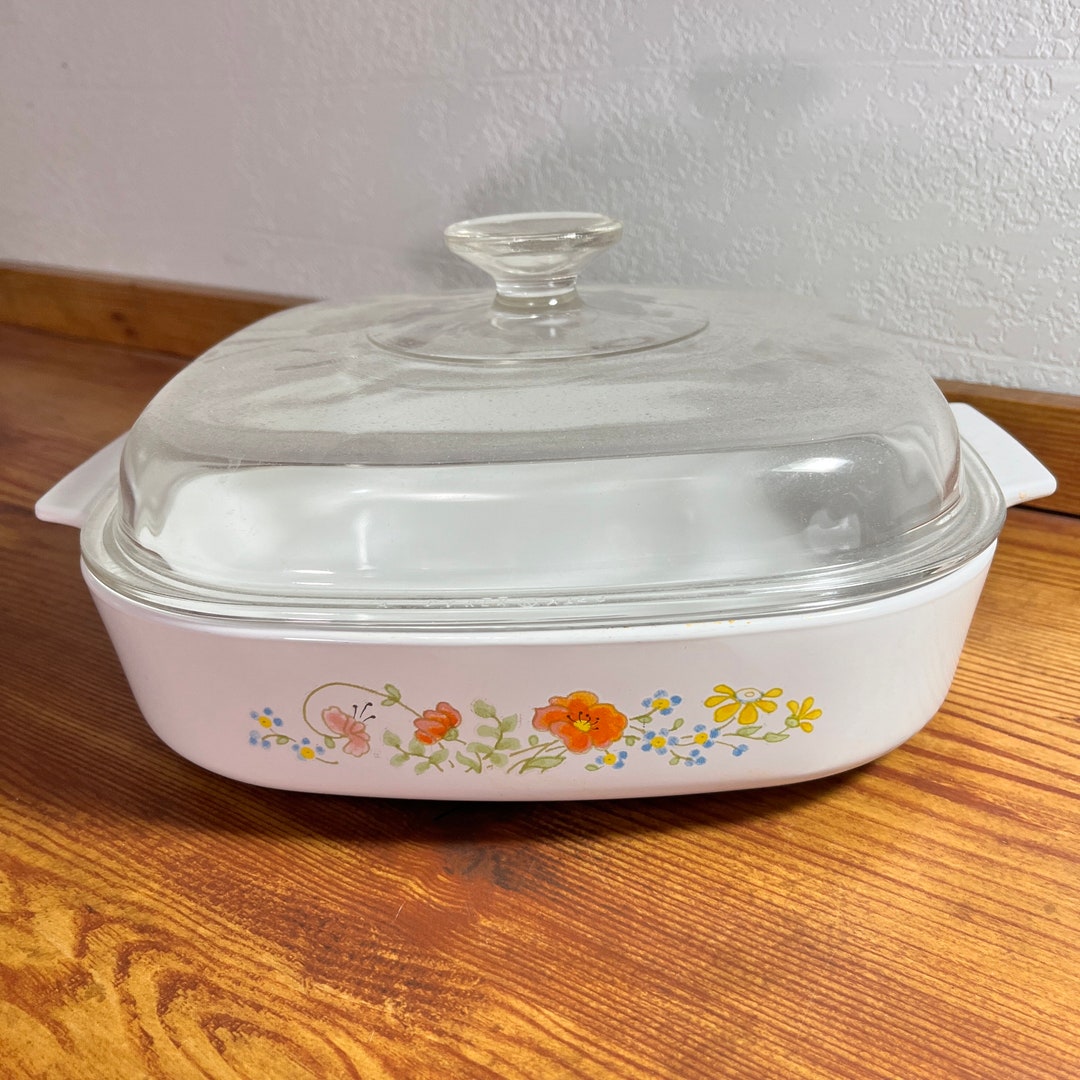 Corning Ware Casserole Dish Wild Flower Dish Corning Ware Pan Wild ...