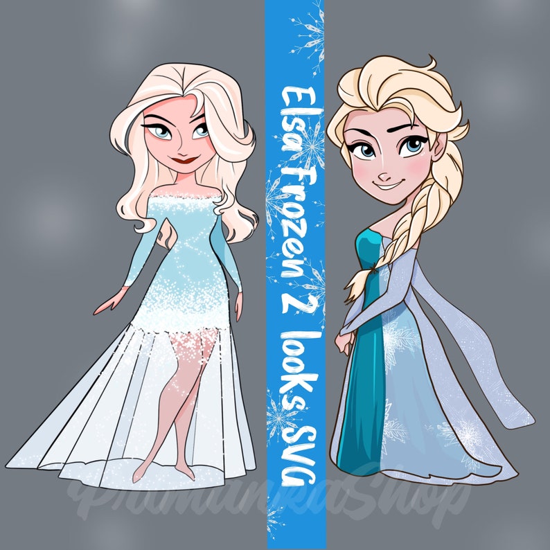 Elsa 2 Looks Svg Frozen 2 Svg Layered Elsa Svg Files For Etsy