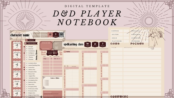 D&D Player Notebook digital / Canva / PDF - Etsy