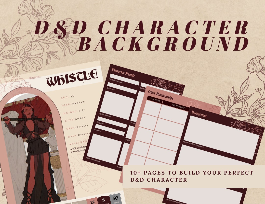 Digital D&D Character Background Template - Etsy