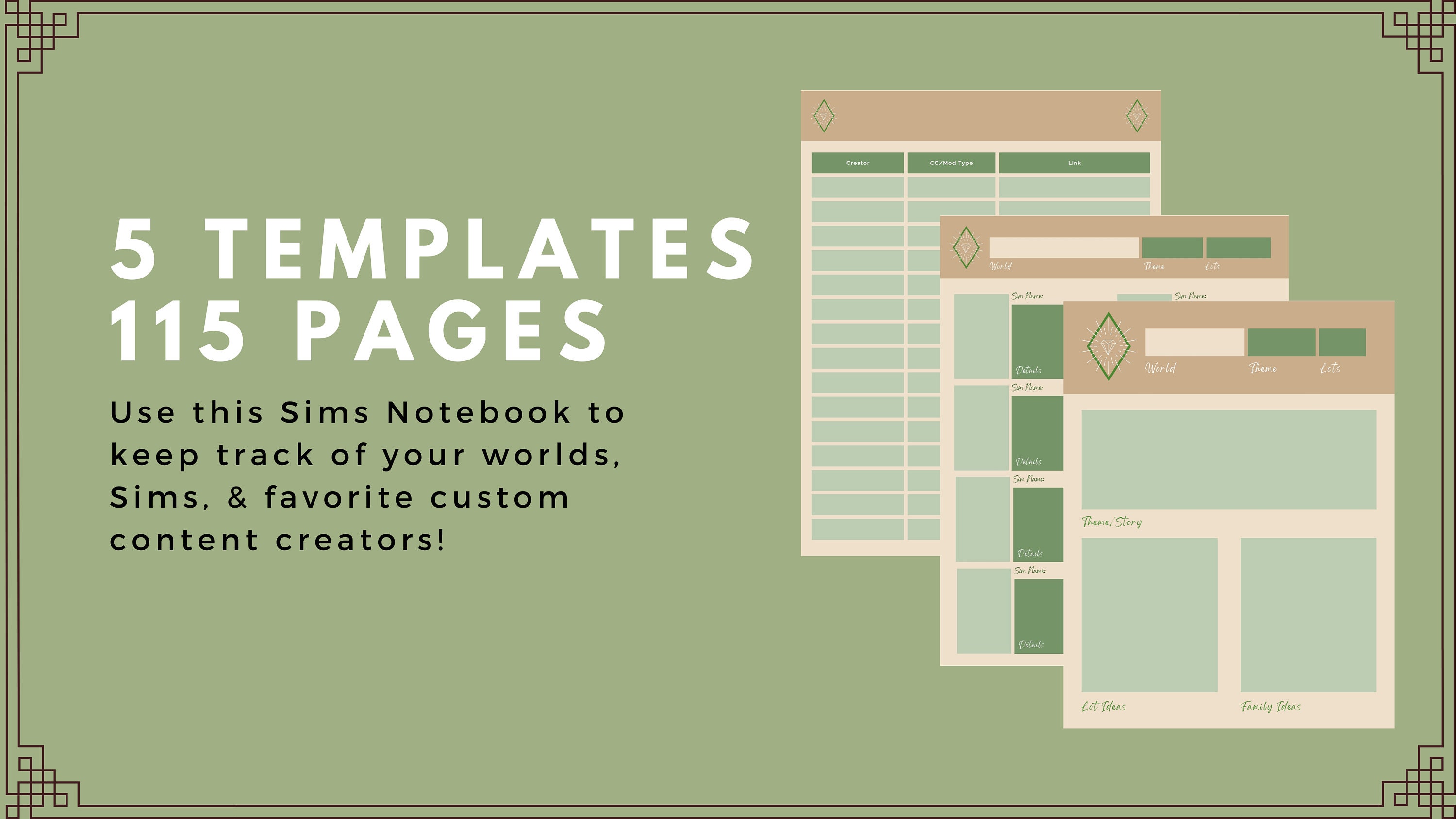 Sims Player Notebook - Etsy