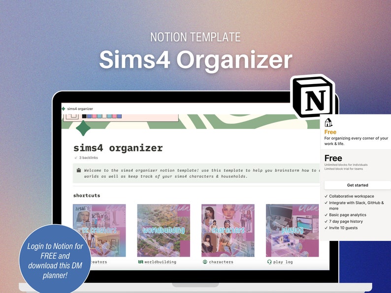 Sims4 Organizer Notion Template - Etsy