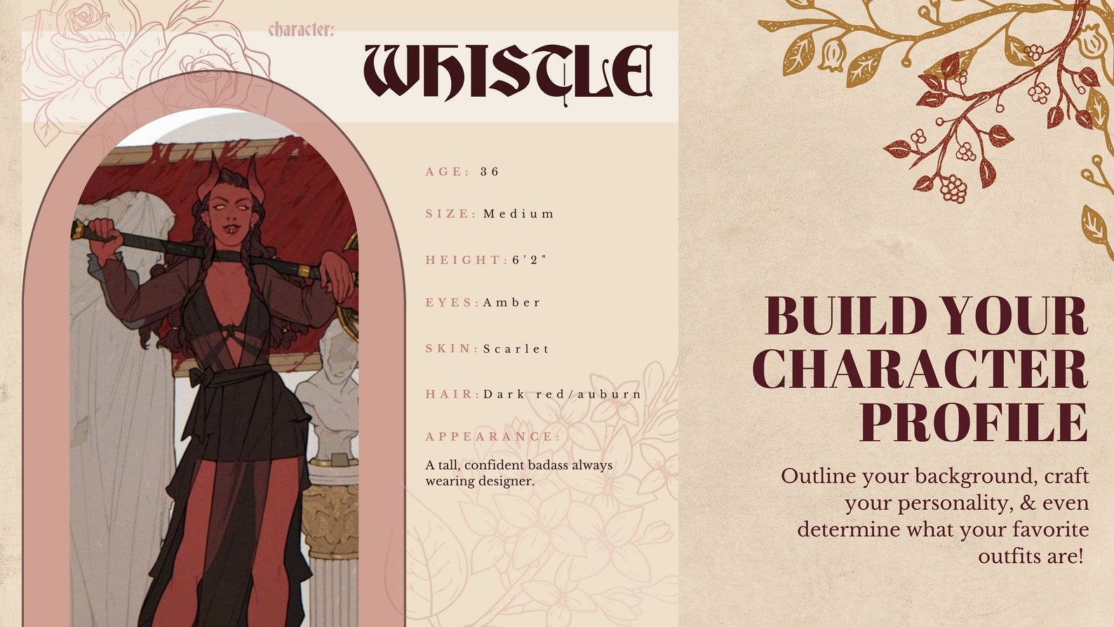 Digital D&D Character Background Template - Etsy