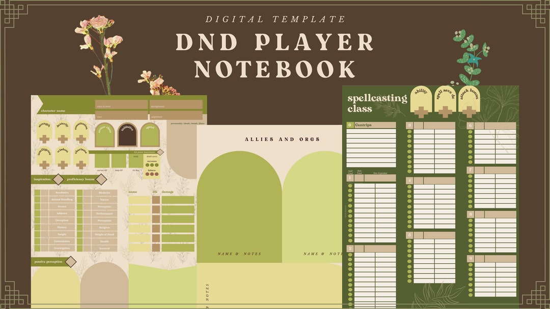 D&D Player Notebook druid Theme - Etsy