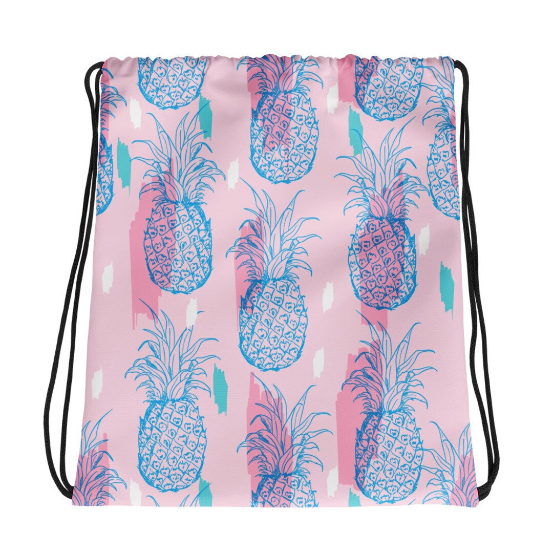 Pink Pineapple Drawstring Bag - Etsy