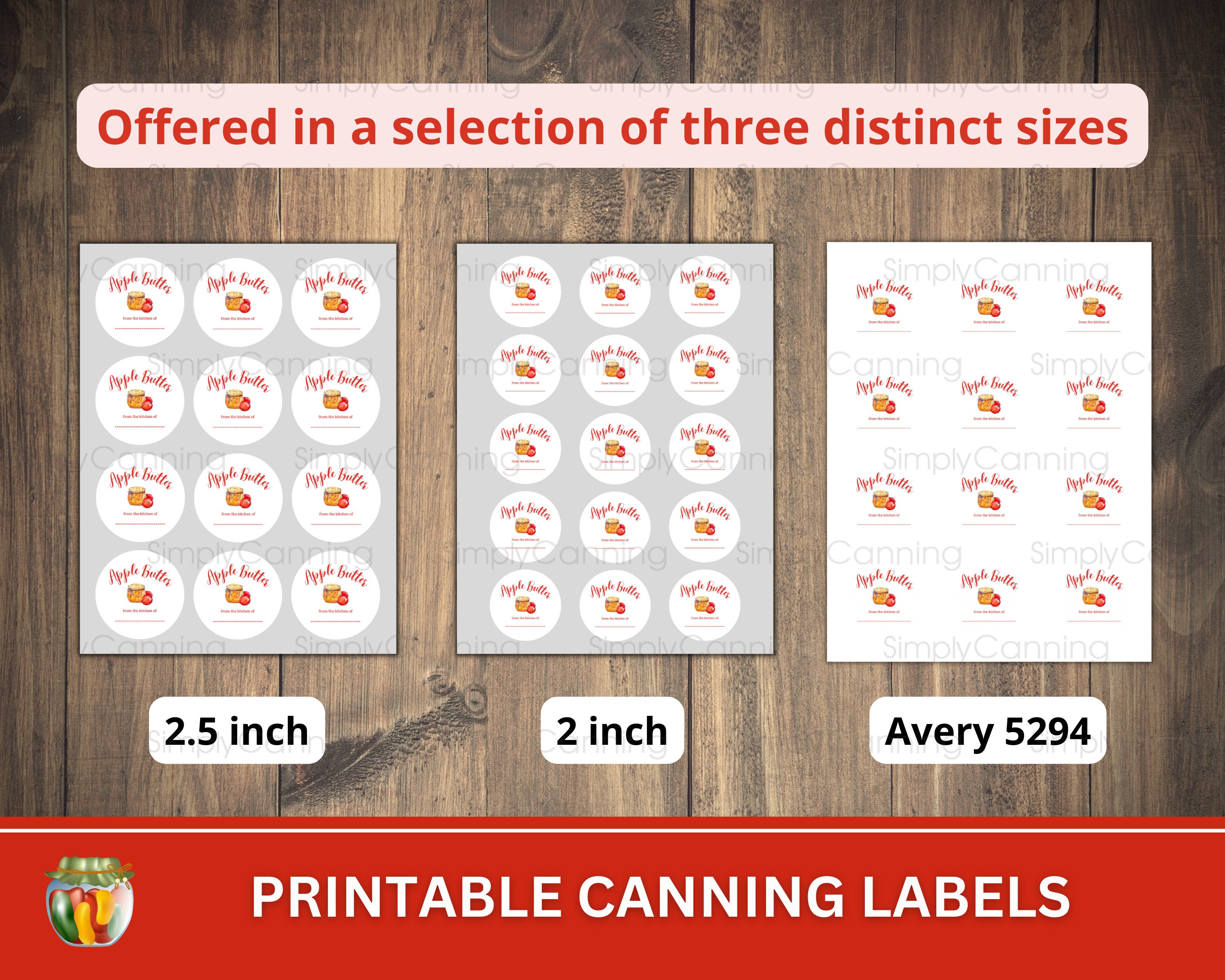 Apple Butter Printable Canning Jar Labels, Round Labels for Canning Jar ...