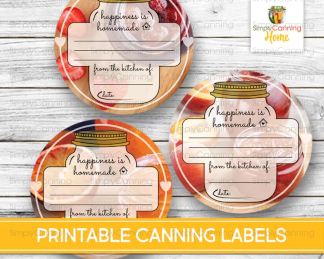 Printable Jam Jar Labels: Homemade Canning Designs (PDF) - Etsy
