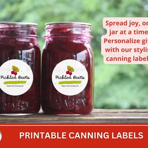 Pickled Beets Canning Jar Labels: Round Stickers (digital Download) - Etsy
