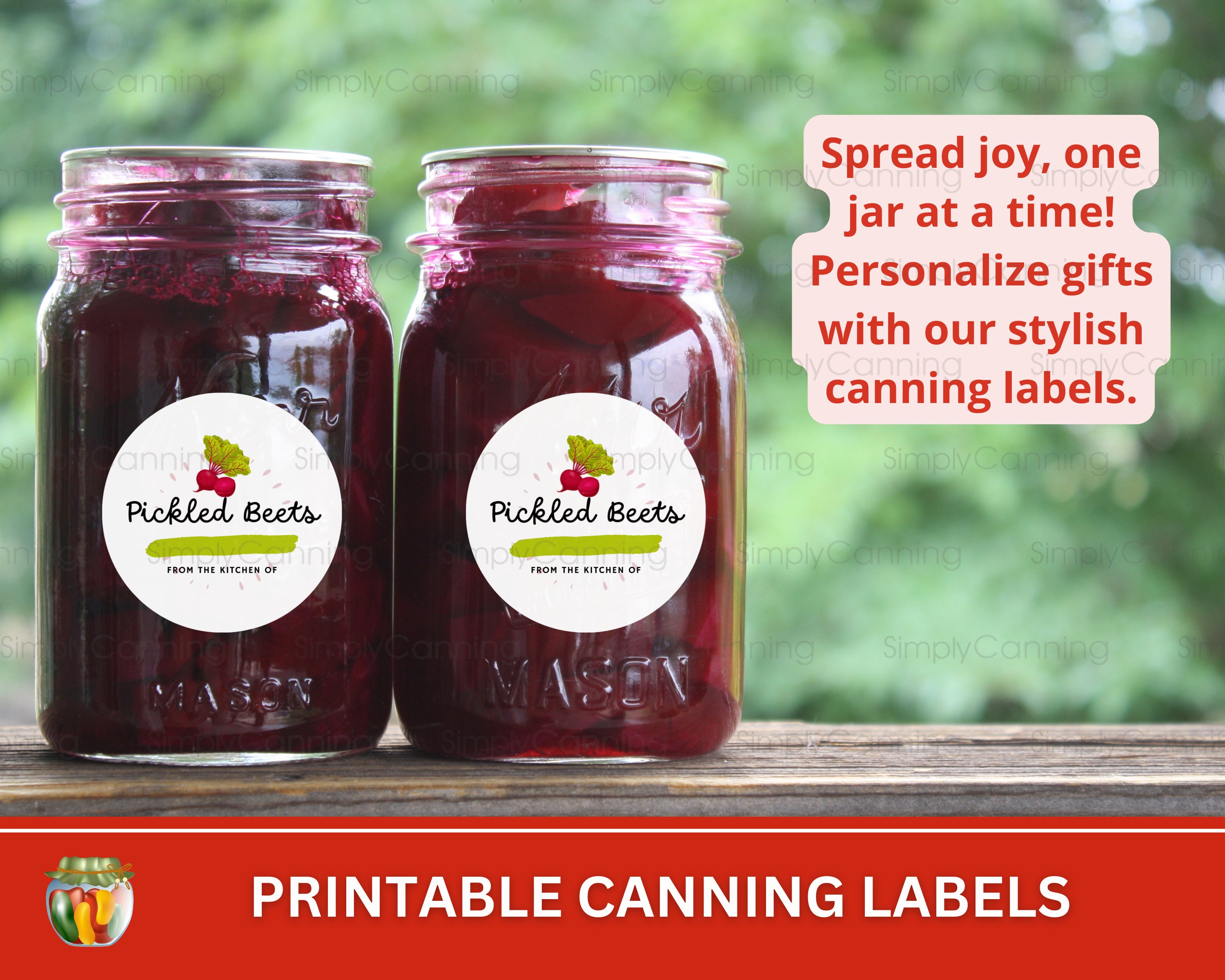 Pickled Beets Canning Jar Labels: Round Stickers (digital Download) - Etsy