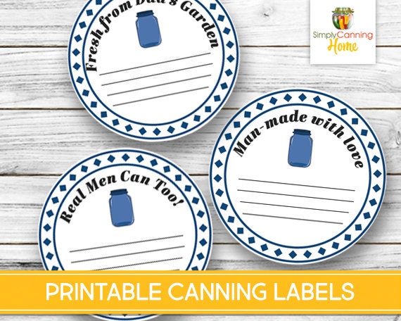 Men Can Too Canning Labels Printable Designs Kitchen Jar | Etsy