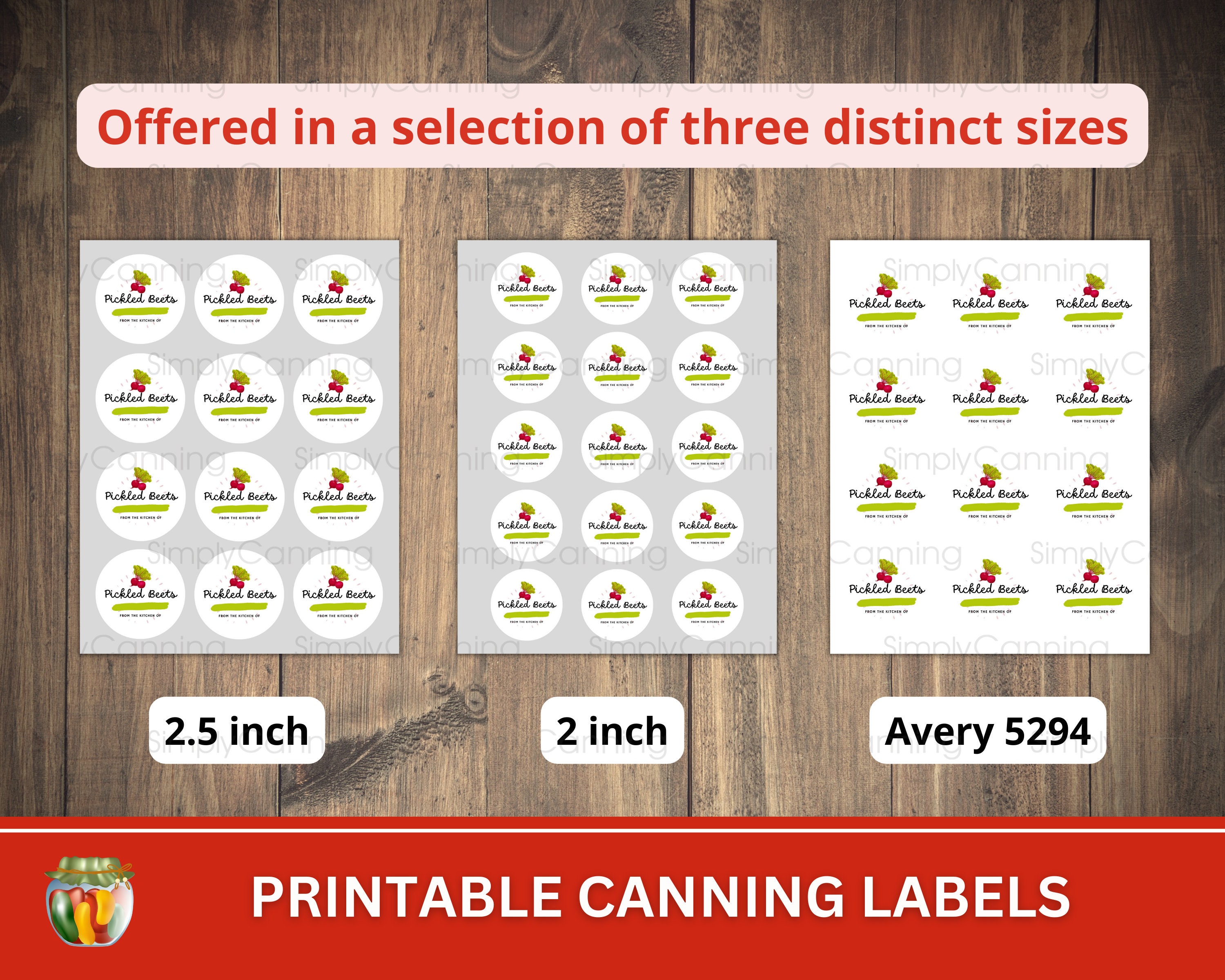 Pickled Beets Canning Jar Labels: Round Stickers (digital Download) - Etsy