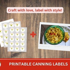 Corn Relish Printable Canning Jar Labels: Round Mason Jar Lid Stickers ...