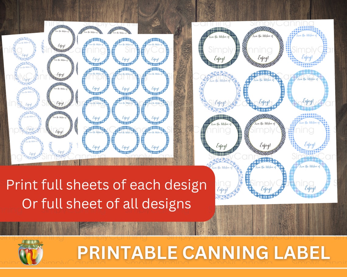 From the Kitchen Of, Enjoy! Printable Canning Jar Labels, 6 Different ...