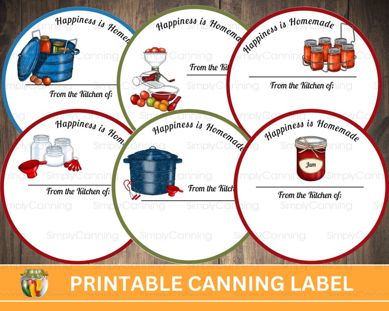 Printable Canning Jar Labels: Canning Tools Design (2.5 Inch Round ...