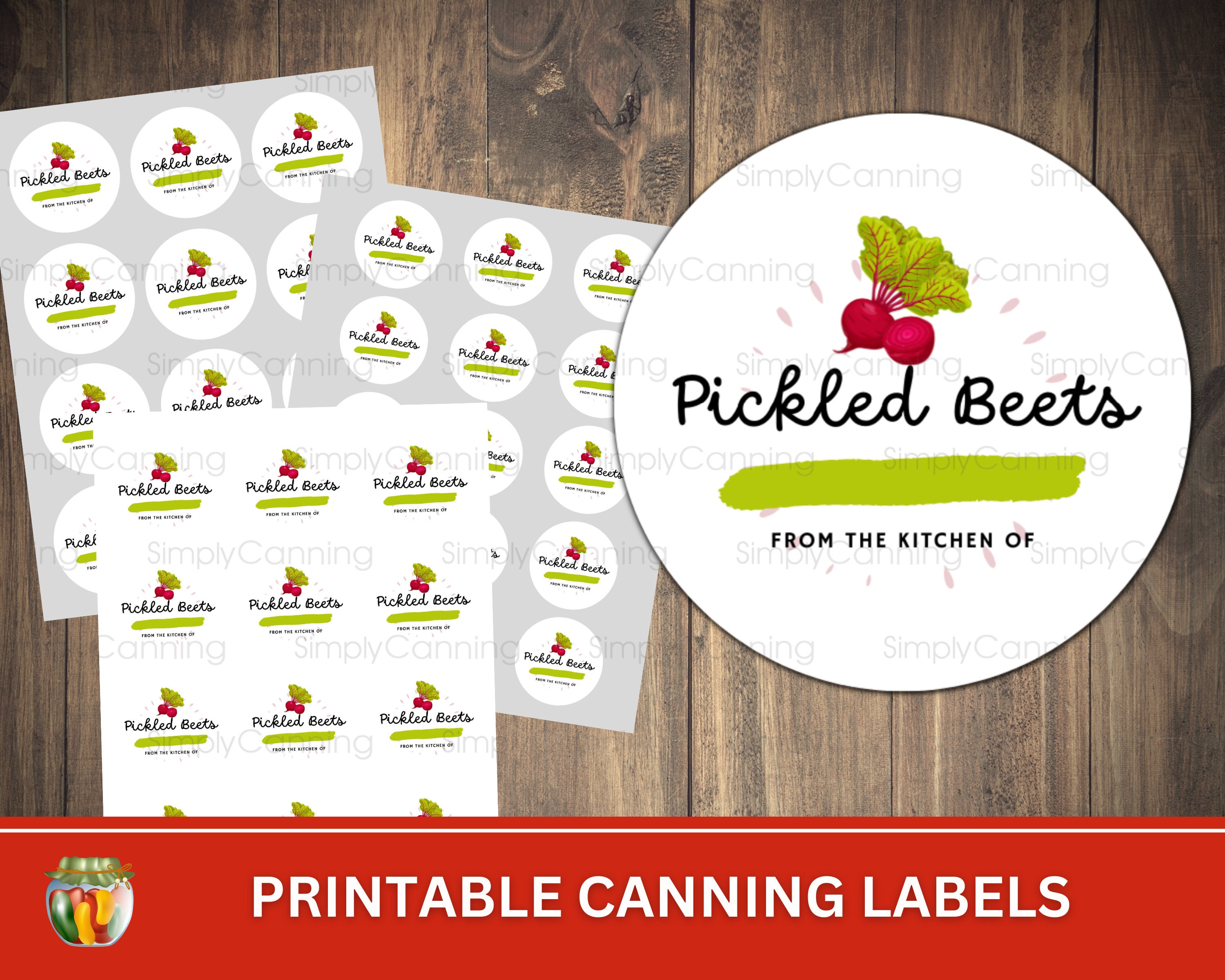 Pickled Beets Canning Jar Labels: Round Stickers (digital Download) - Etsy