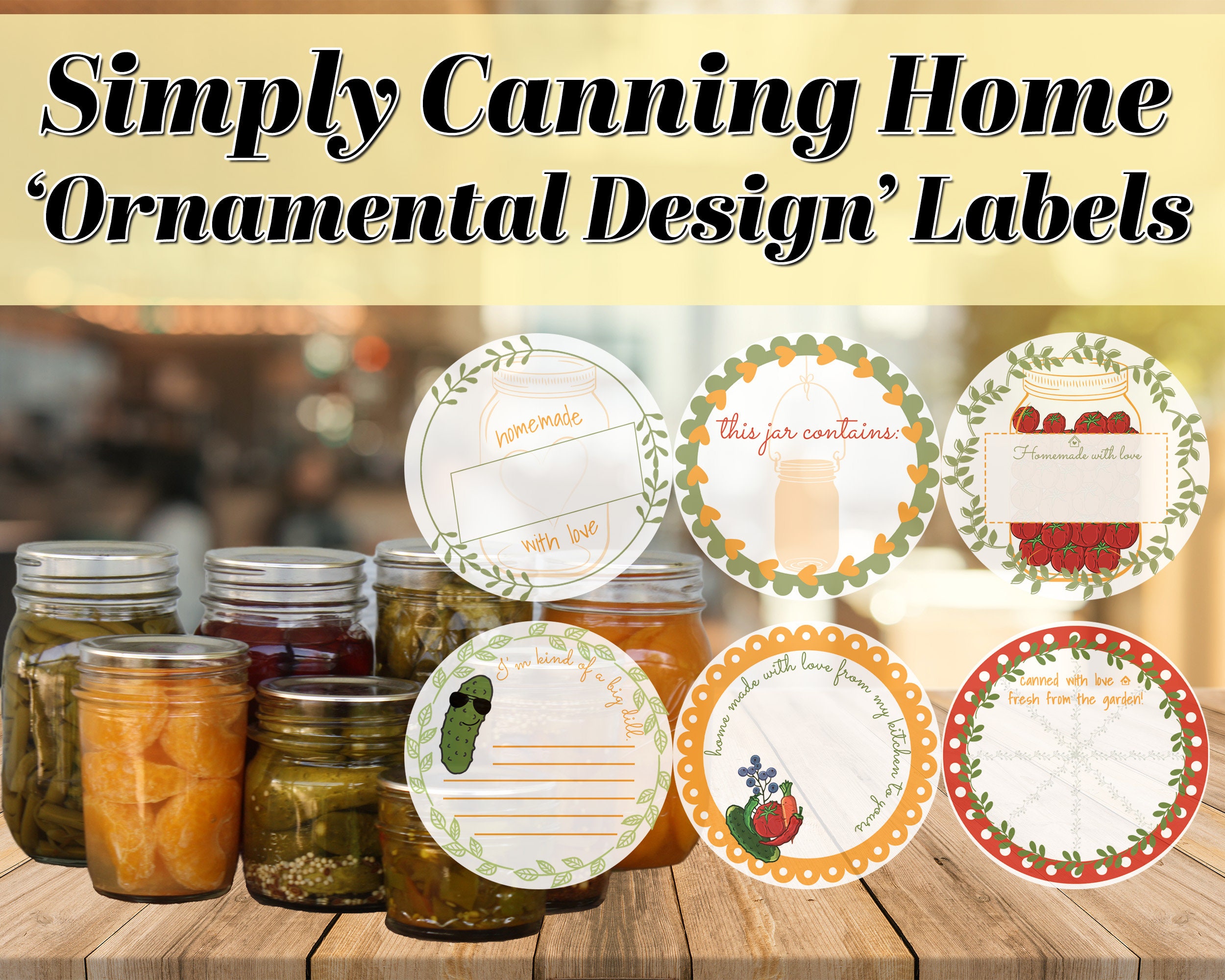 Ornamental Design Canning Labels Printable Designs Kitchen - Etsy