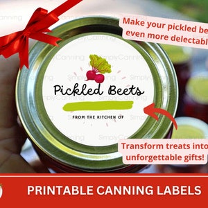 Pickled Beets Canning Jar Labels: Round Stickers (digital Download) - Etsy