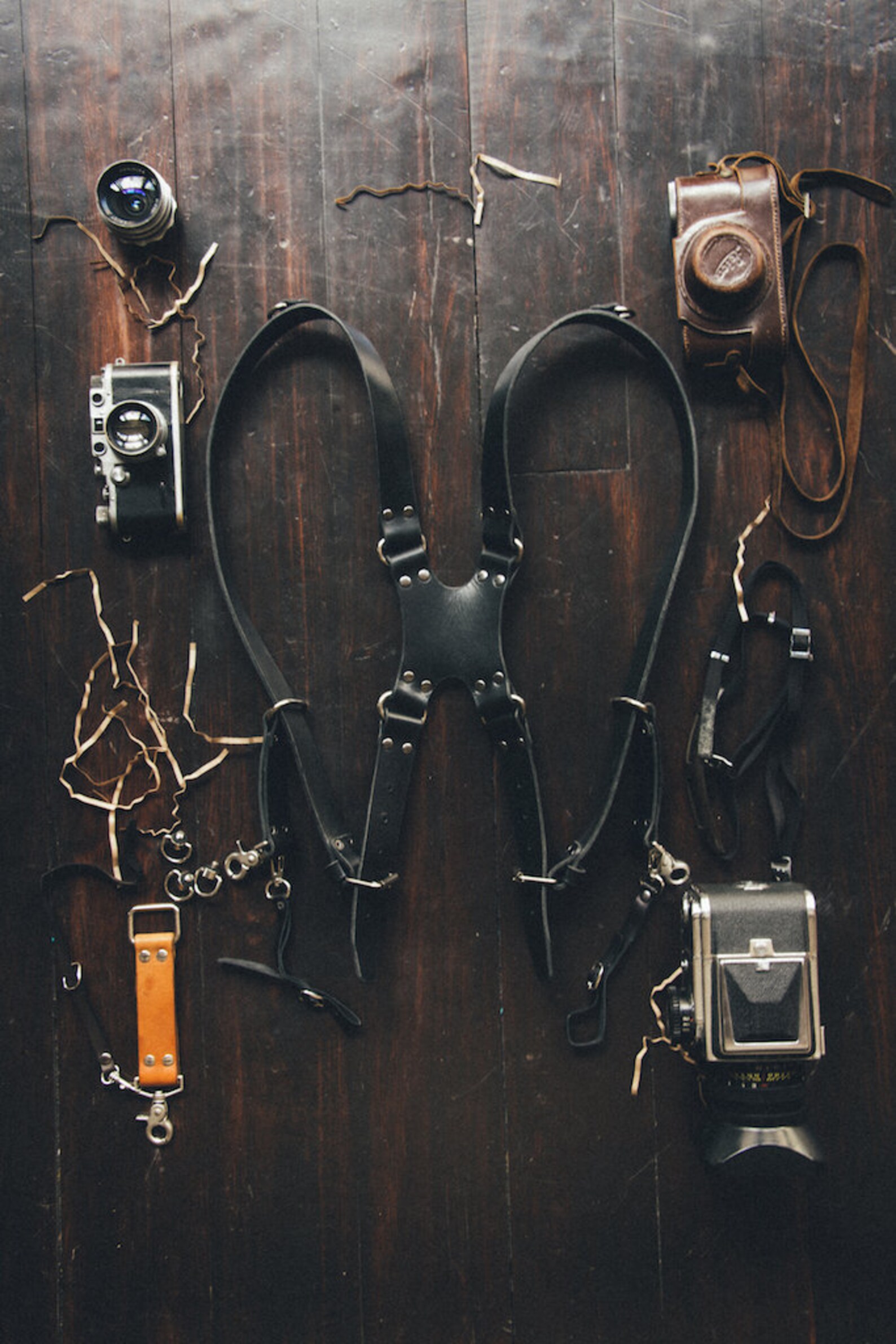 Dual Camera Strap, Leather Camera Strap, Dual Camera Shoulder Harness ...