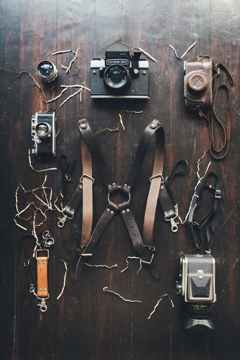 Dual Camera Harness, Dual Camera Strap, Leather Camera Strap, Leather ...