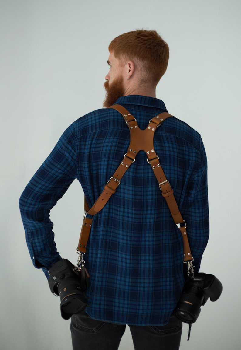 Dual Camera Strap, Leather Camera Strap, Dual Camera Shoulder Harness ...