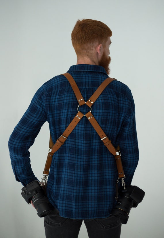Dual Camera Harness Dual Camera Strap Leather Camera Strap - Etsy
