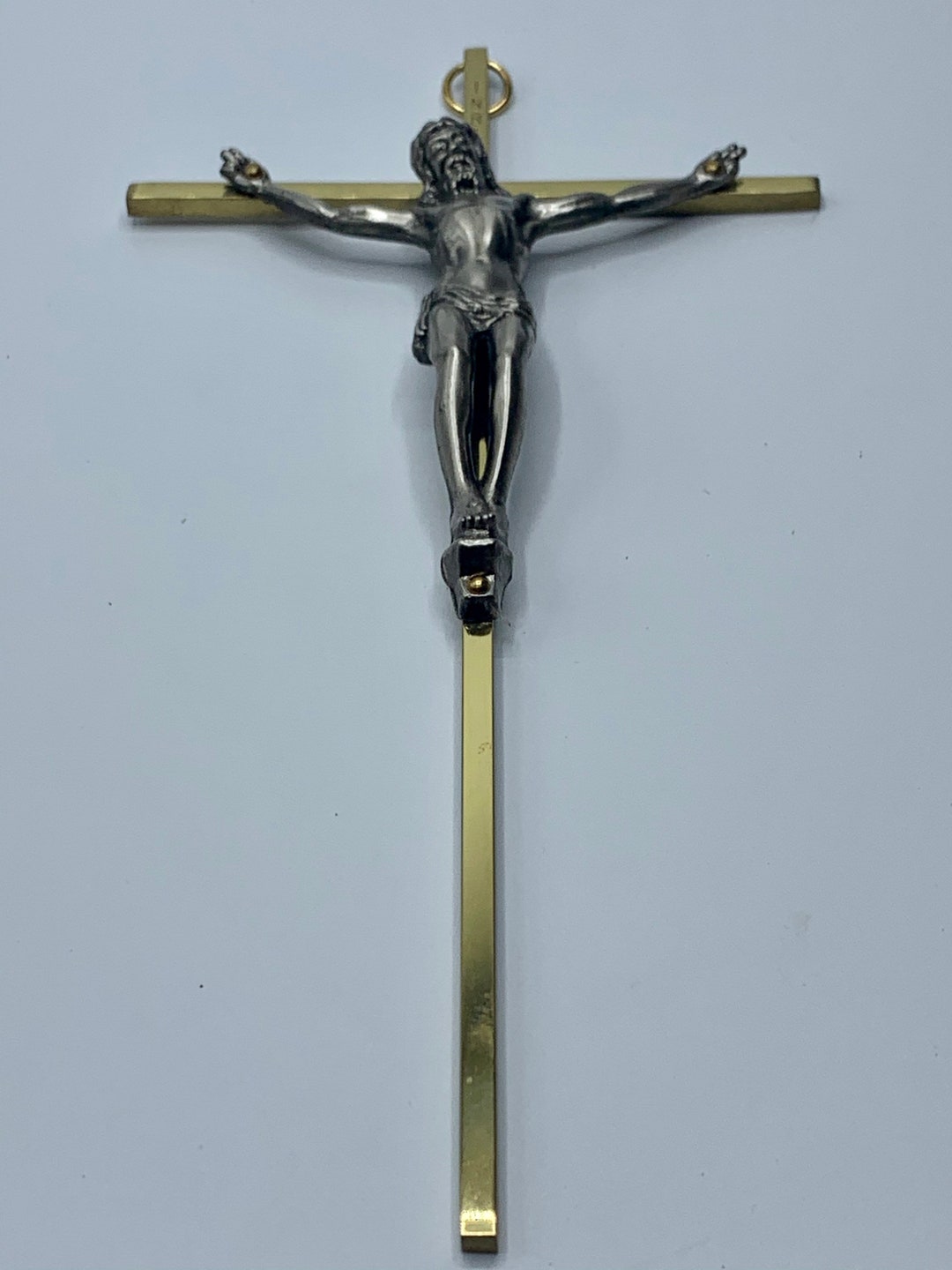 Brass Crucifix, Latin INRI Initials Etched in the Top. - Etsy
