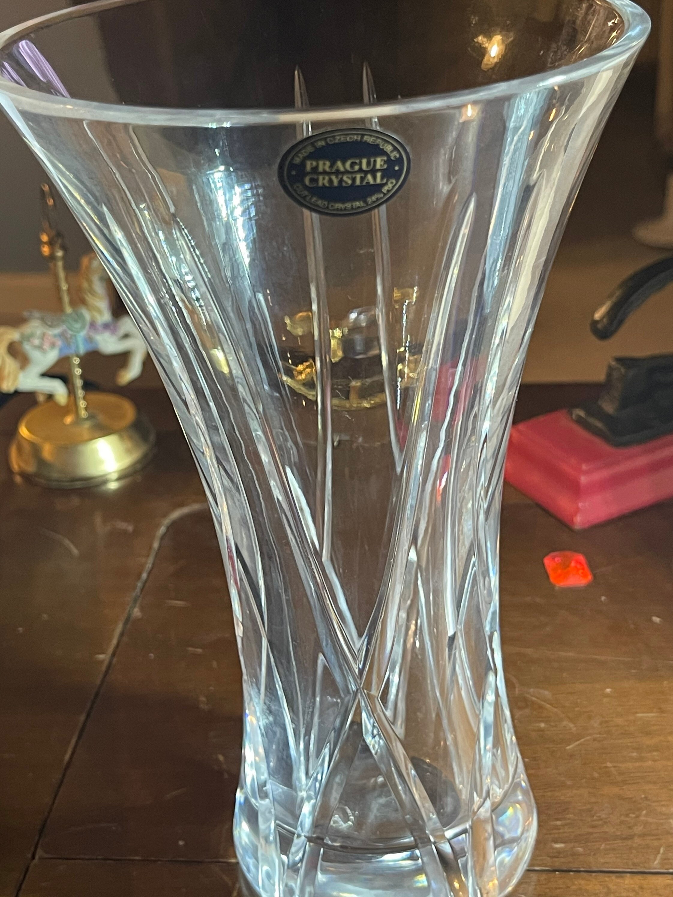 Prague Crystal 8 Inch Glass Vase. Made of Cut Lead Crystal. Very Nice ...