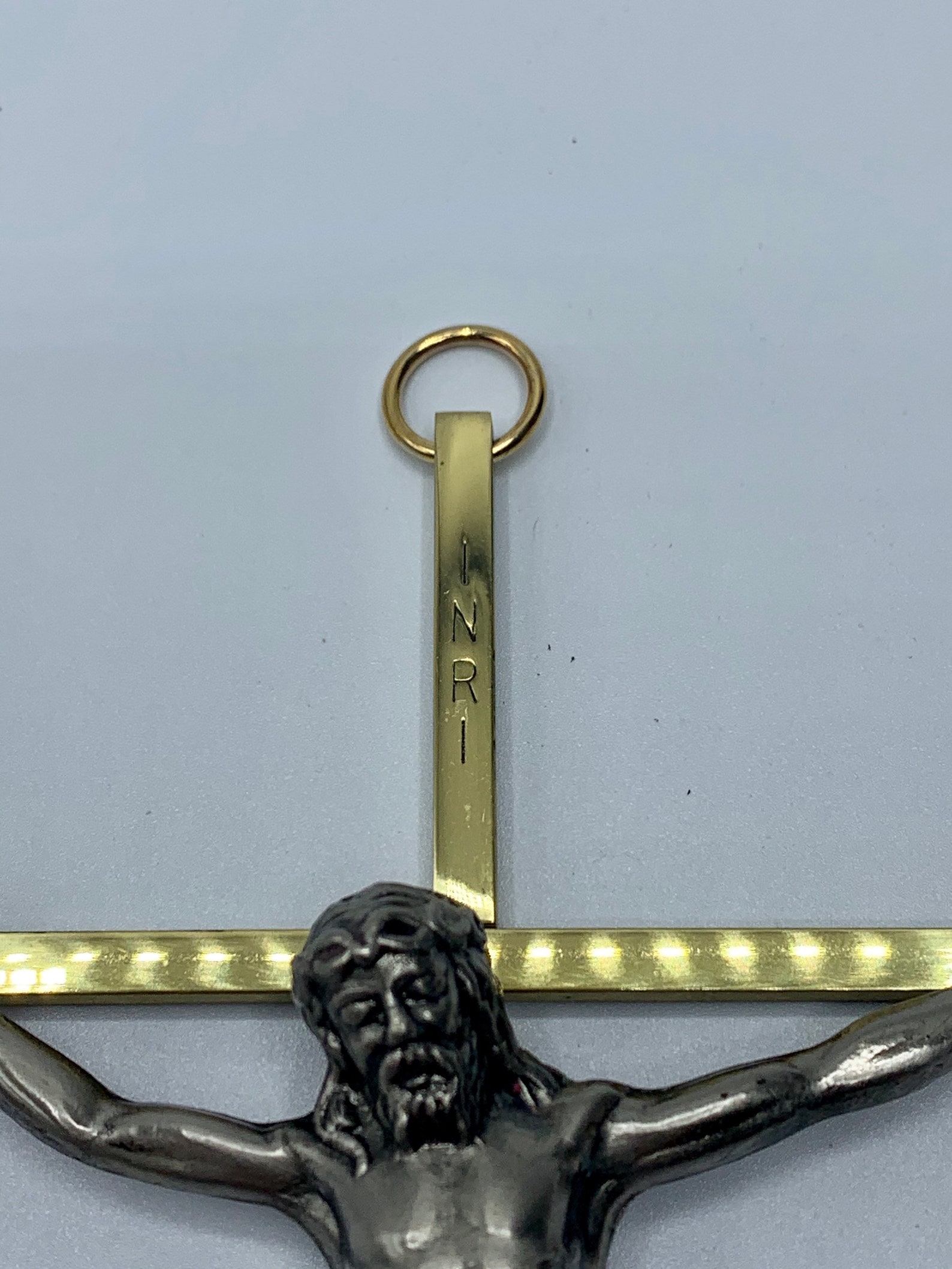 Brass Crucifix, Latin INRI Initials Etched in the Top. - Etsy