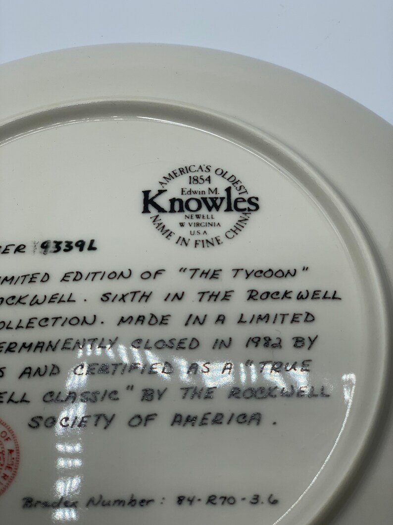 Norman Rockwell “the Tycoon” Collector Plate. - Etsy