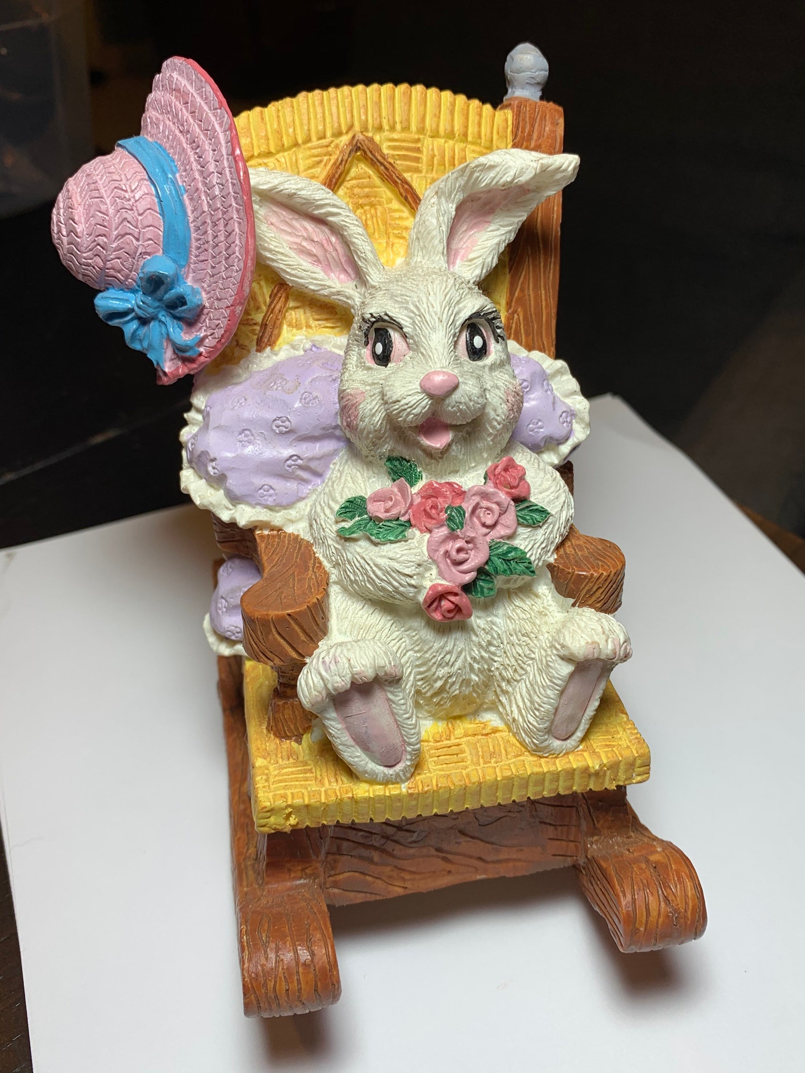 Adorable 6 inch tall bunny in a rocking chair music box | Etsy