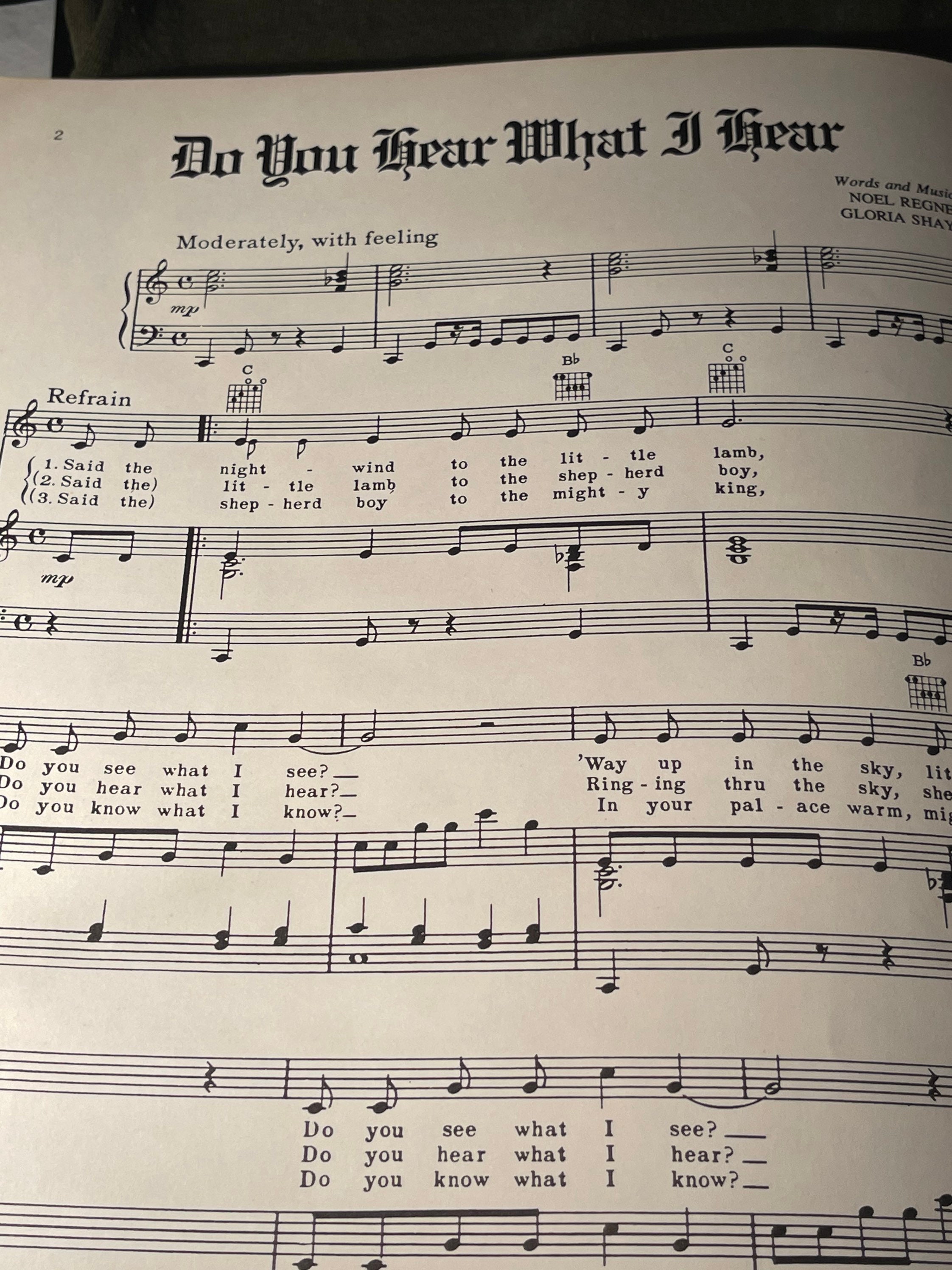 Do You Hear What I Hear Sheet Music With Lyrics. by Noel Regney and ...