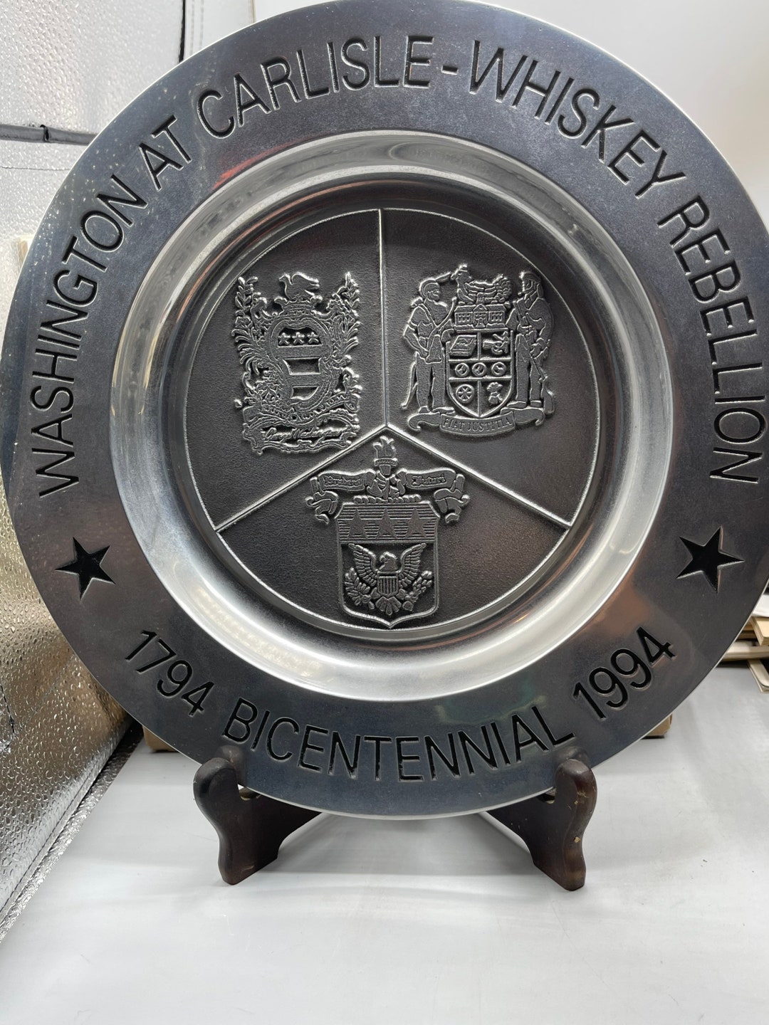 Washington at Carlisle - Whiskey Rebellion Bicentennial Metal Plate ...