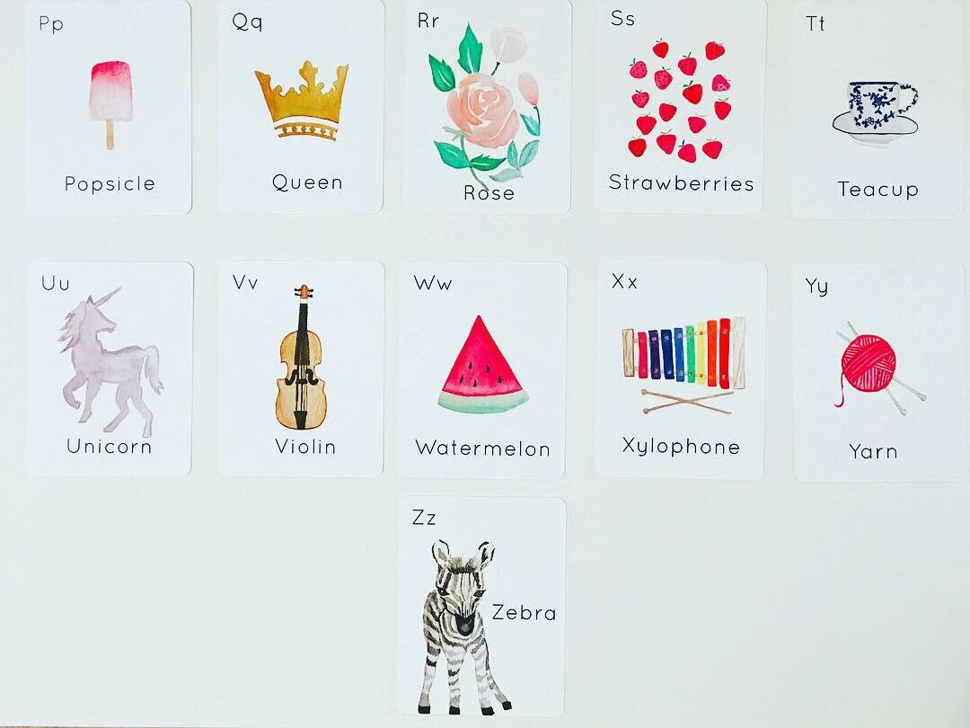 Alphabet Flash Cards, ABC Flash Cards, Kids Art, Art Prints, Nursery ...