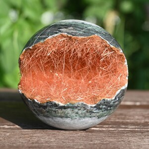 60mm+ Needle Ironstone Carved Ball,magnesite Goethite Crystal Ball,hand ...