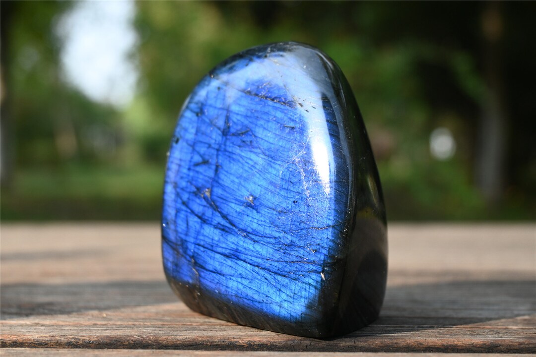 0.94LB Natural Blue Labradorite Stone，hand Cutting Grinding，quartz ...
