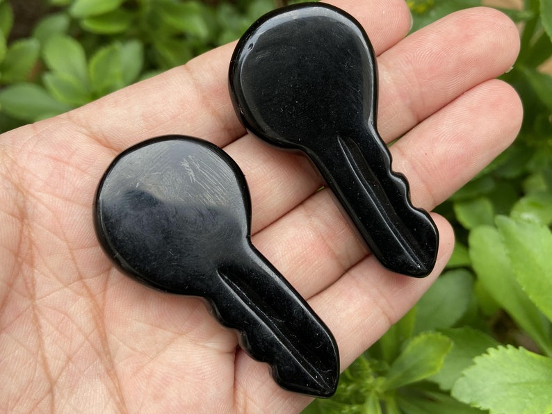 2'' Natural Hand Carved Obsidian Keyobsidian - Etsy