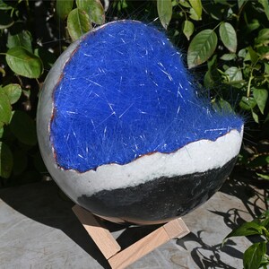 180mm+ Blue Needle Ironstone Ball,open Mouth Magnesite Goethite Crystal ...