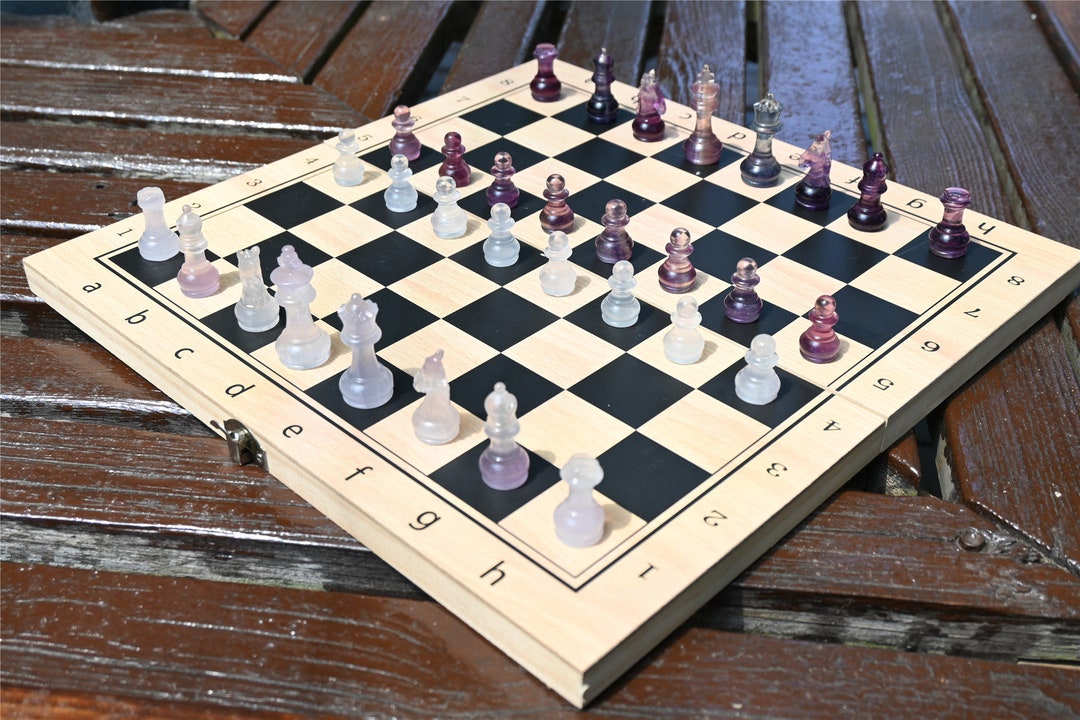 13inches Natural Crystal Chess Set- Fluorite Chess- Chess Set Handmade ...