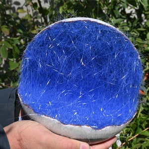 180mm+ Blue Needle Ironstone Ball,open Mouth Magnesite Goethite Crystal ...