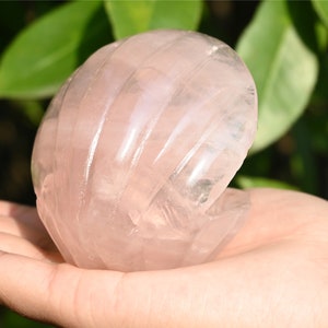 2.4'' Natural Hand Carved Rose Quartz Seashell，crystal Seashell，quartz ...
