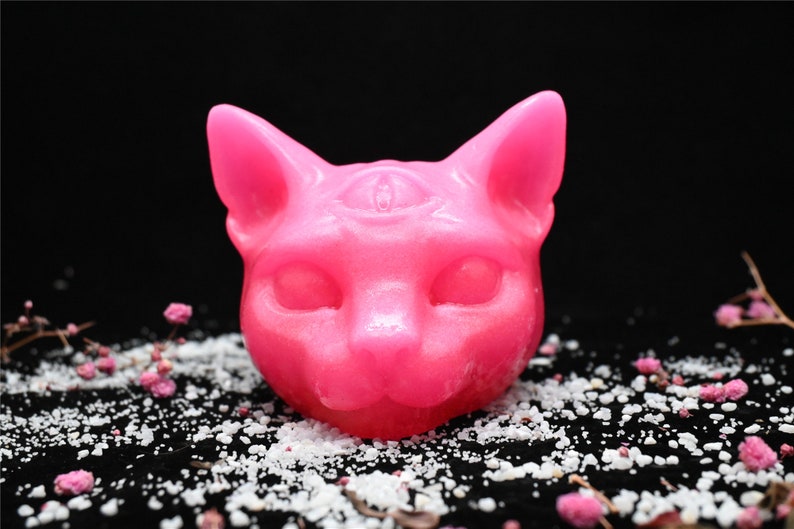 2.8'' Hand Carved Artificial Luminous Stone Cat - Etsy