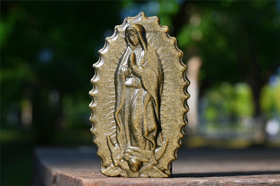 3" Natural Carved Hand Carved Gold Obsidian Maria,crystal Maria ,quartz ...