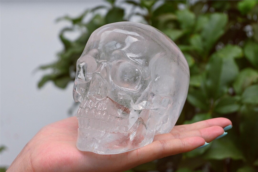 2.97LB Natural Clear Quartz Skull，quartz Crystal Skull Carved，crystal ...