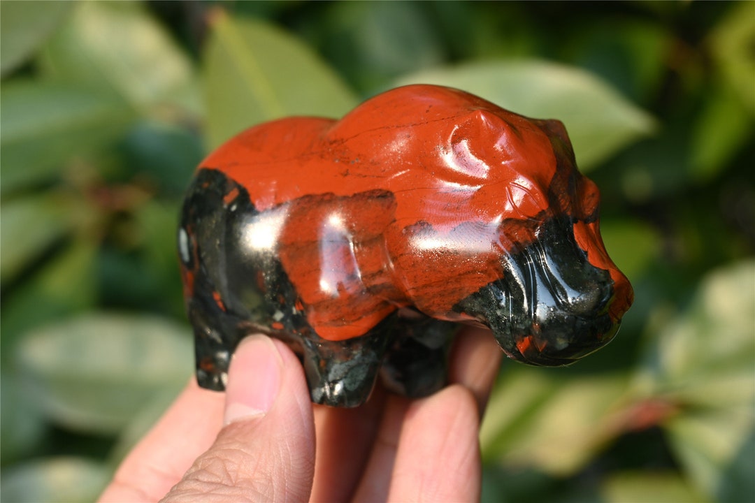 3.1'' Blood Stone Hippo Skullcrystal Animalnatural - Etsy