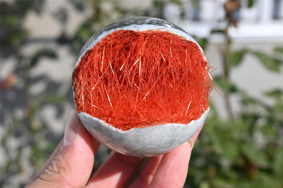 55mm-60mm+ Orange Needle Ironstone Ball,open Mouth Magnesite Goethite ...