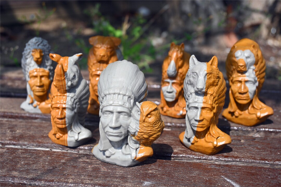 3" Natural Alashan Agate Carved Indian ,indigenous Carving,crystal ...