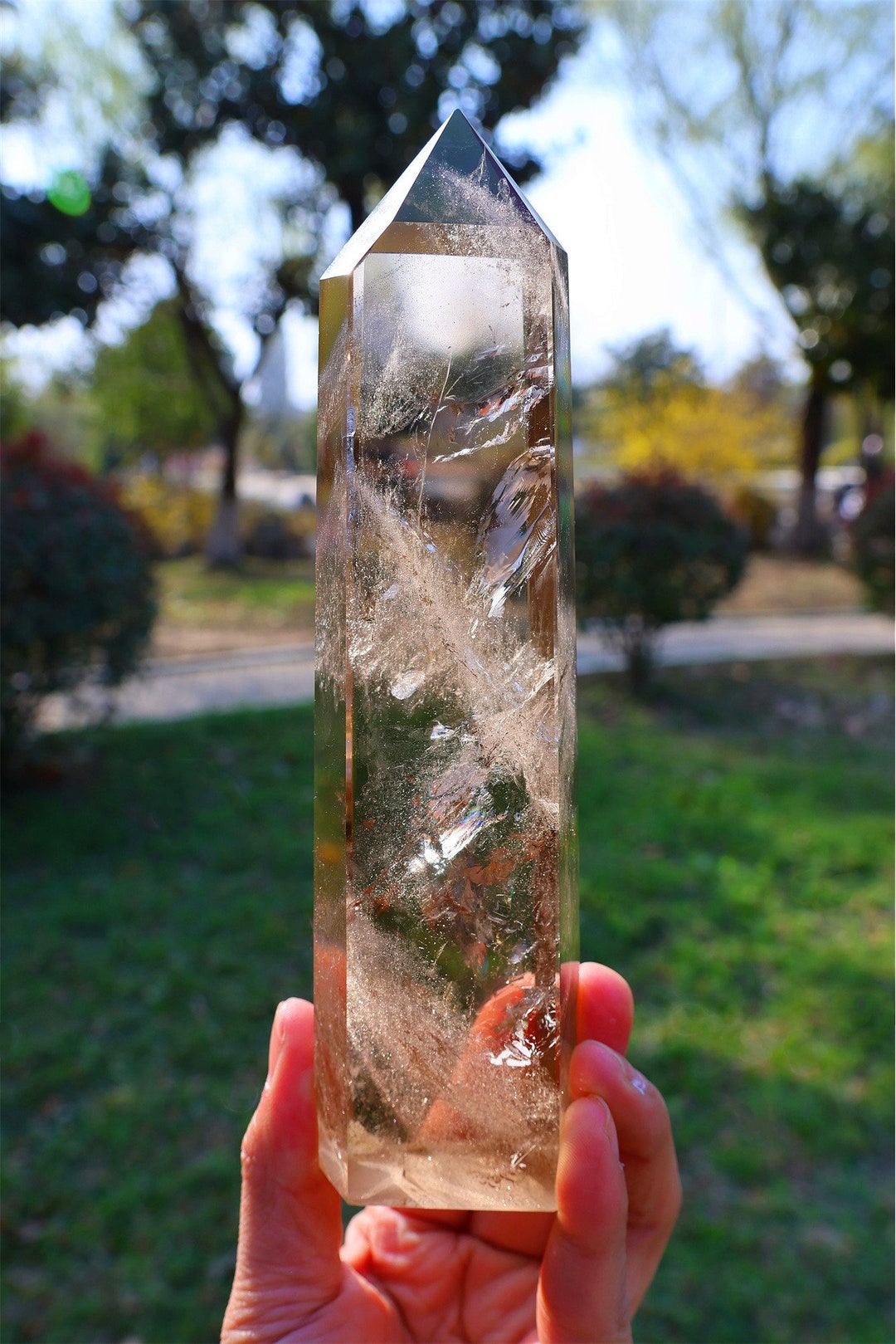 1LB Natural Smokey Quartz Obelisk，crystal Point，quartz Crystal Obelisk ...